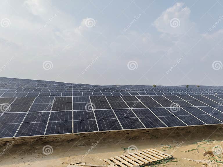 230 MW Solar Plant Structure and Module Mounting Work in Progress Stock ...