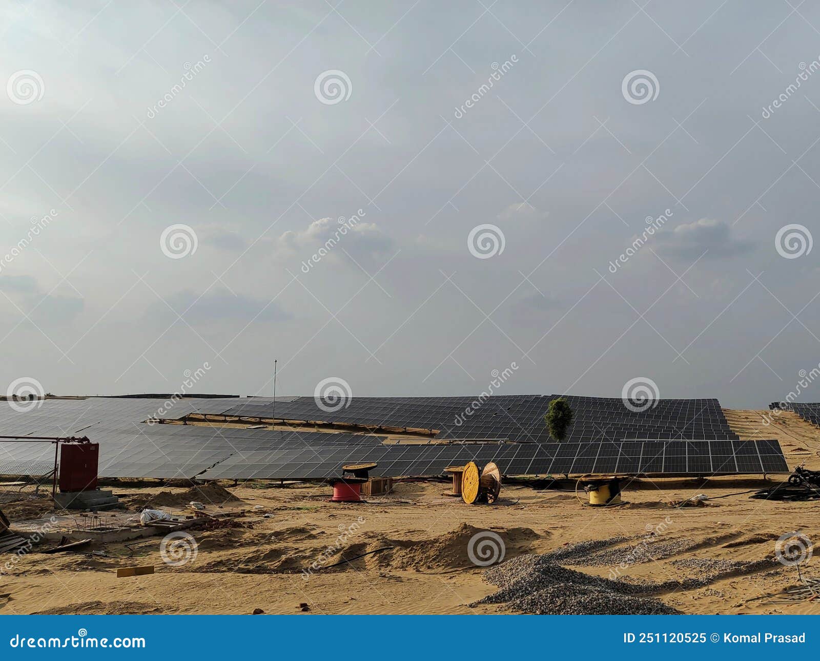 230 MW Solar Plant Structure and Module Mounting Work in Progress Stock ...