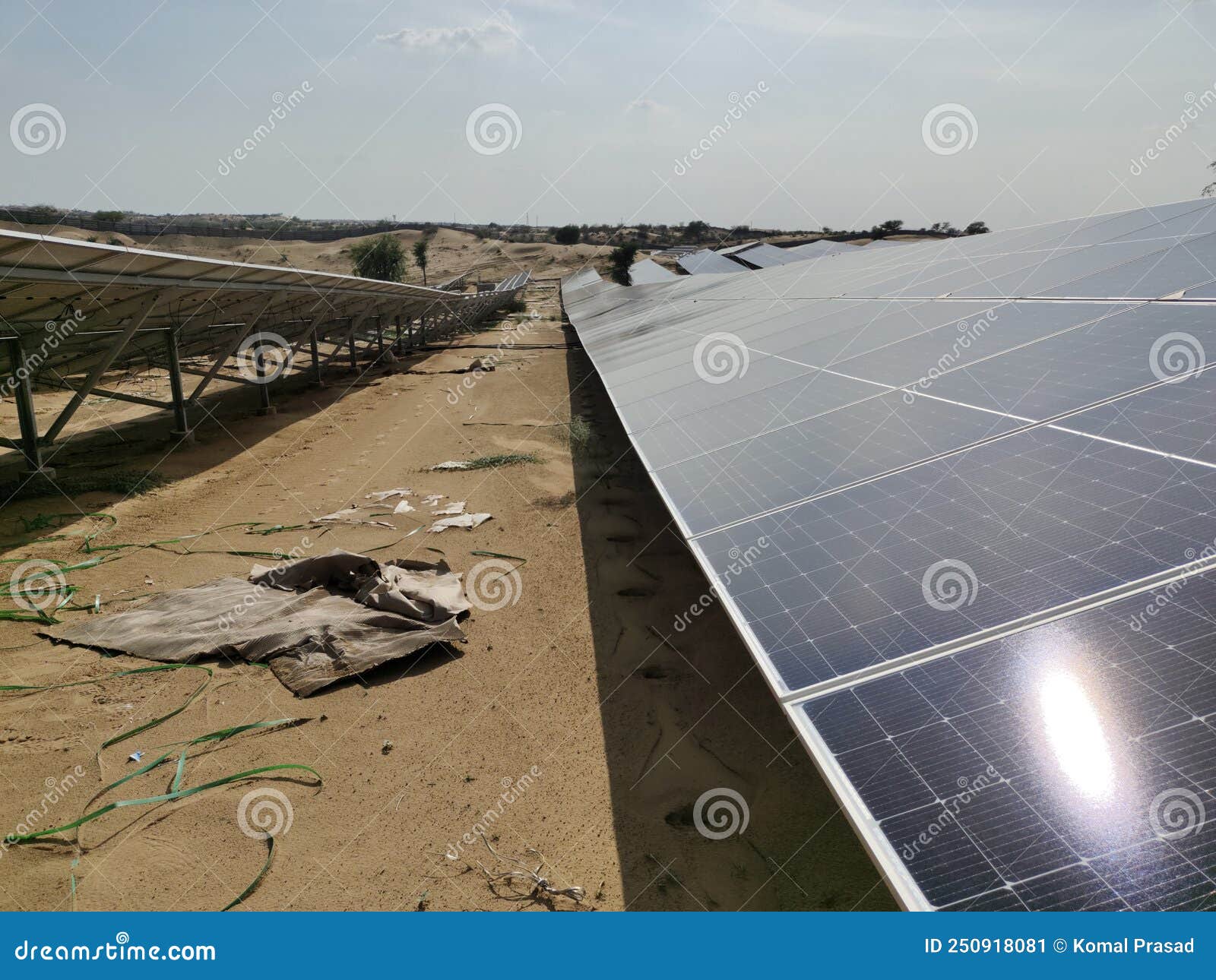 230 MW Solar Plant Structure and Module Mounting Work in Progress Stock ...