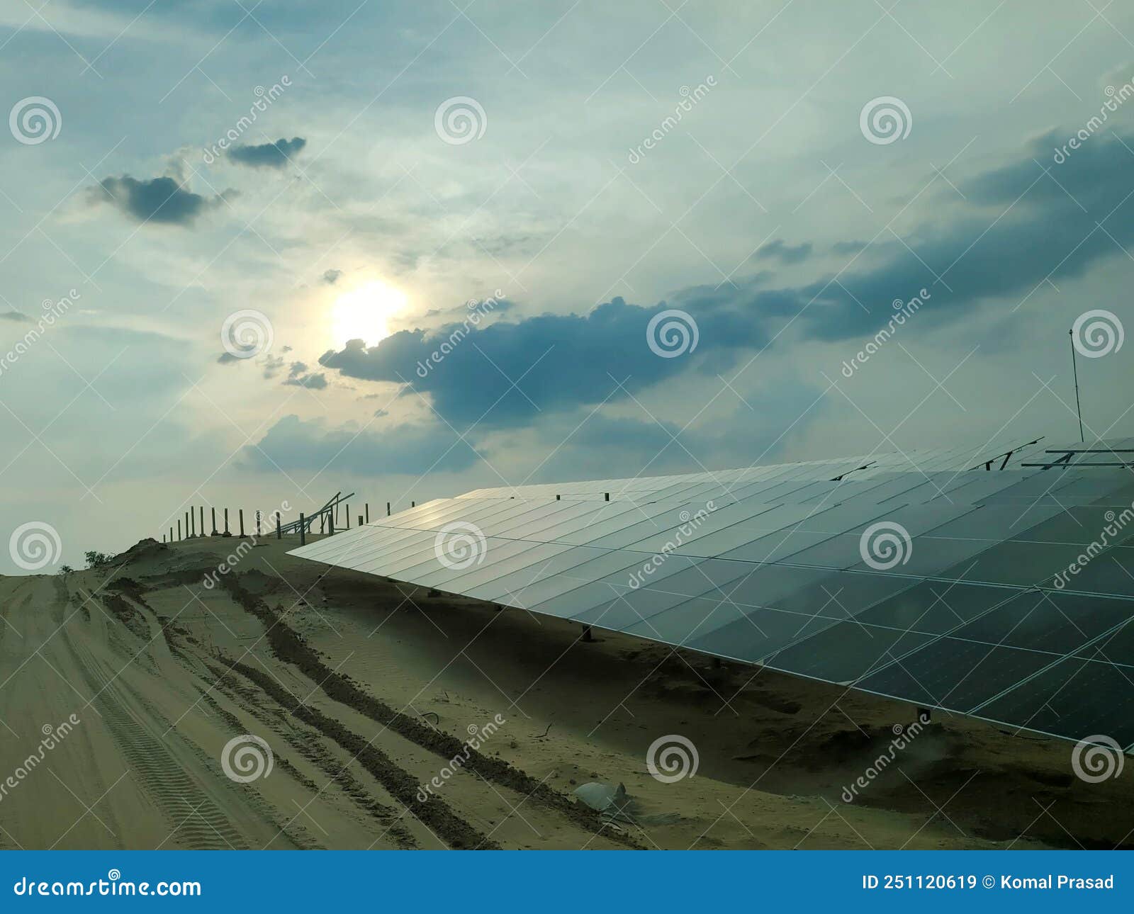 230 MW Solar Plant Structure and Module Mounting Work in Progress Stock ...