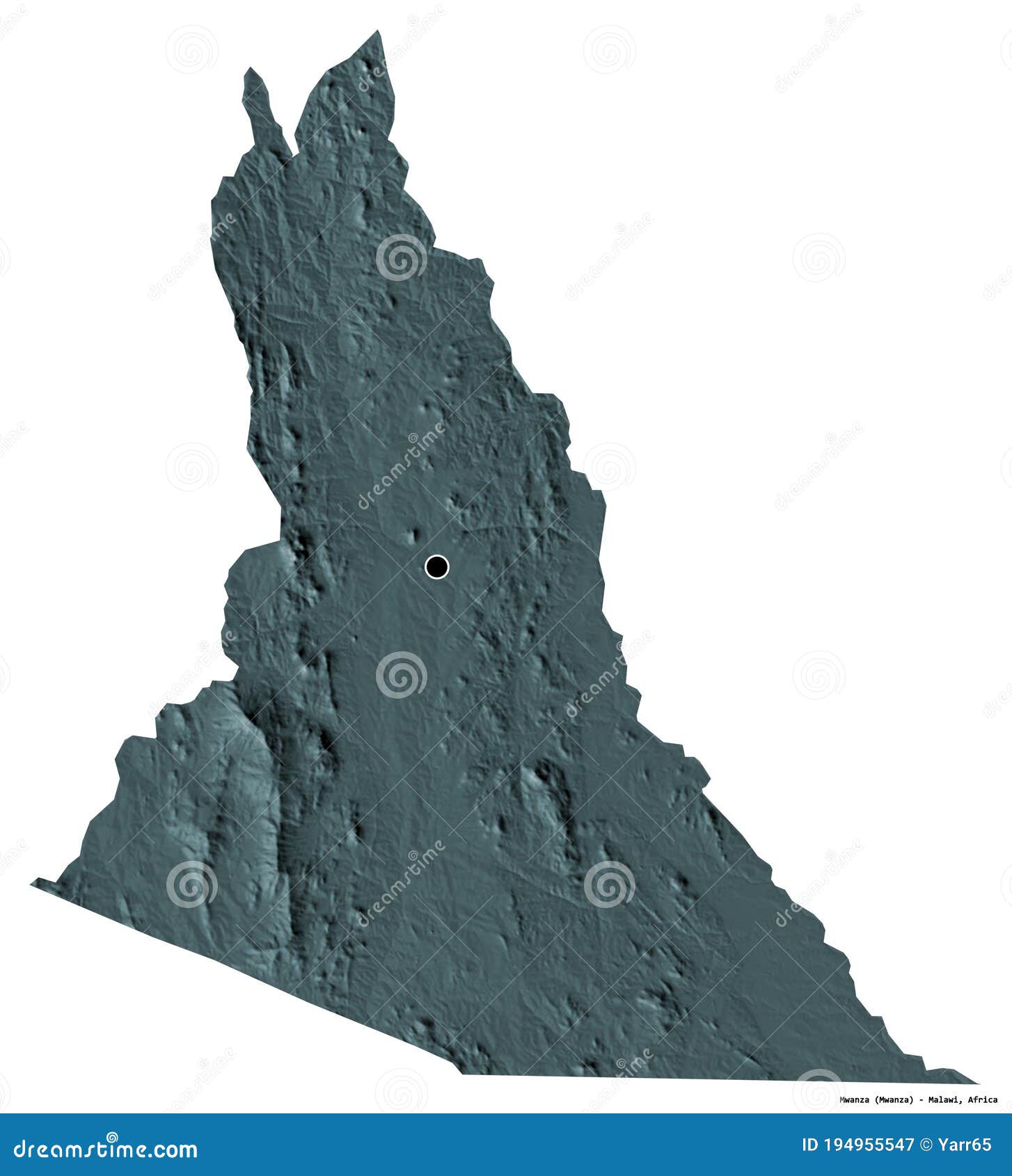 Mwanza, District of Malawi, on White. Administrative Stock Illustration ...