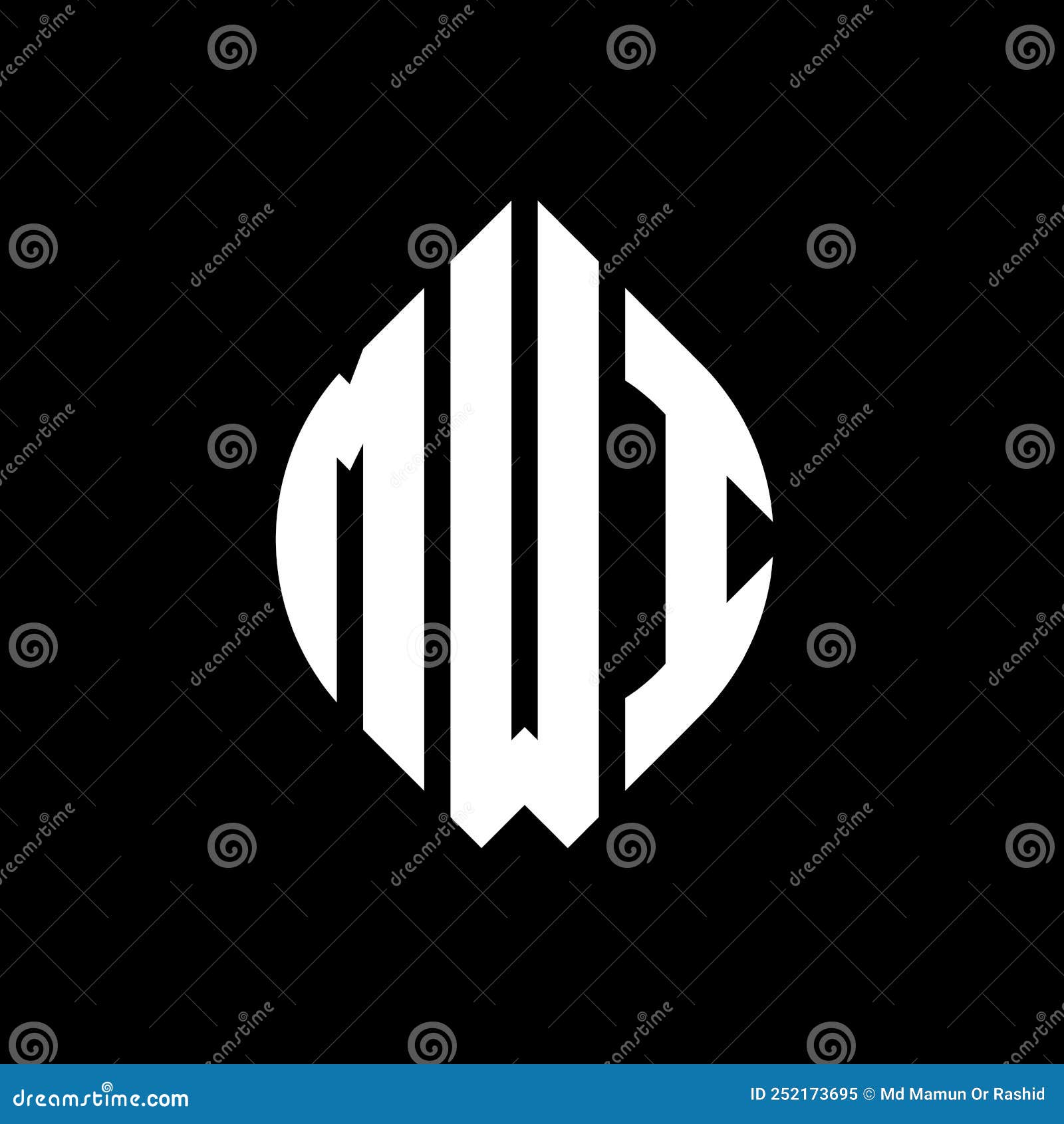 MWI Circle Letter Logo Design with Circle and Ellipse Shape. MWI ...