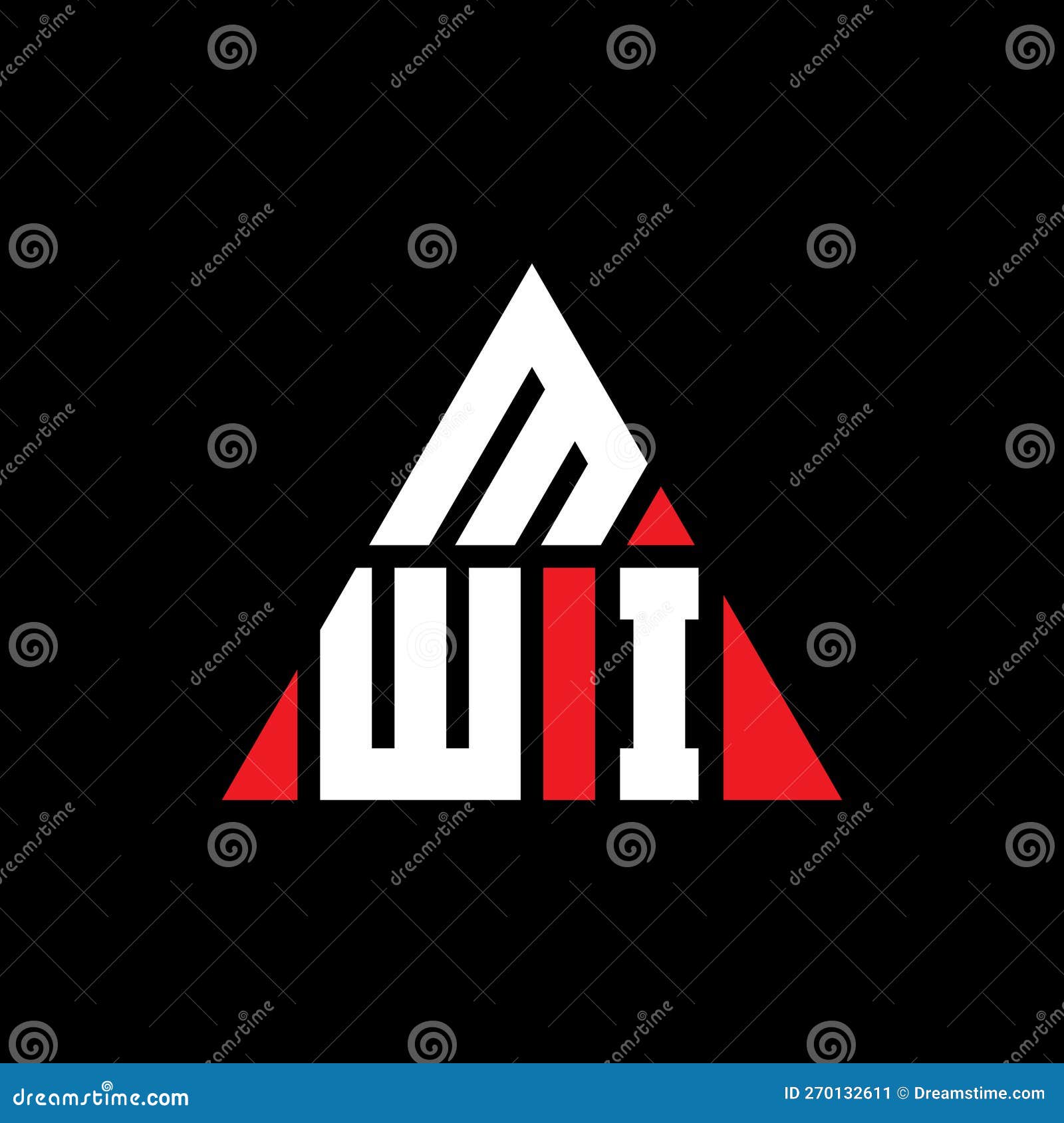 MWI Triangle Letter Logo Design with Triangle Shape. MWI Triangle Logo ...