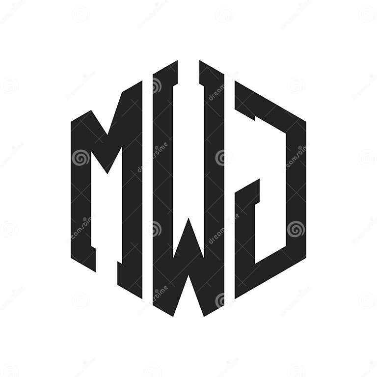 MWJ Logo Design. Initial Letter MWJ Monogram Logo Using Hexagon Shape ...