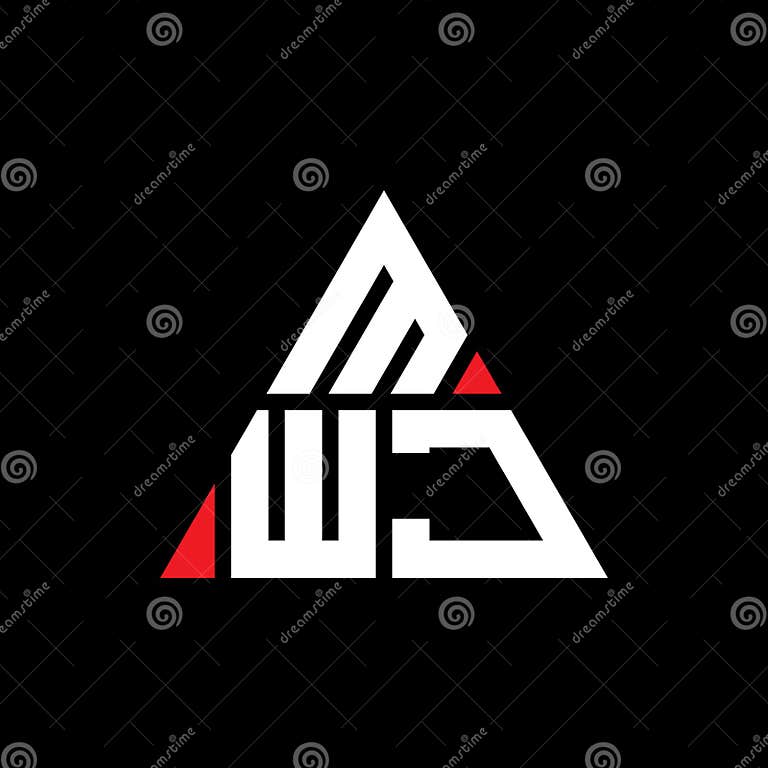 MWJ Triangle Letter Logo Design with Triangle Shape. MWJ Triangle Logo ...