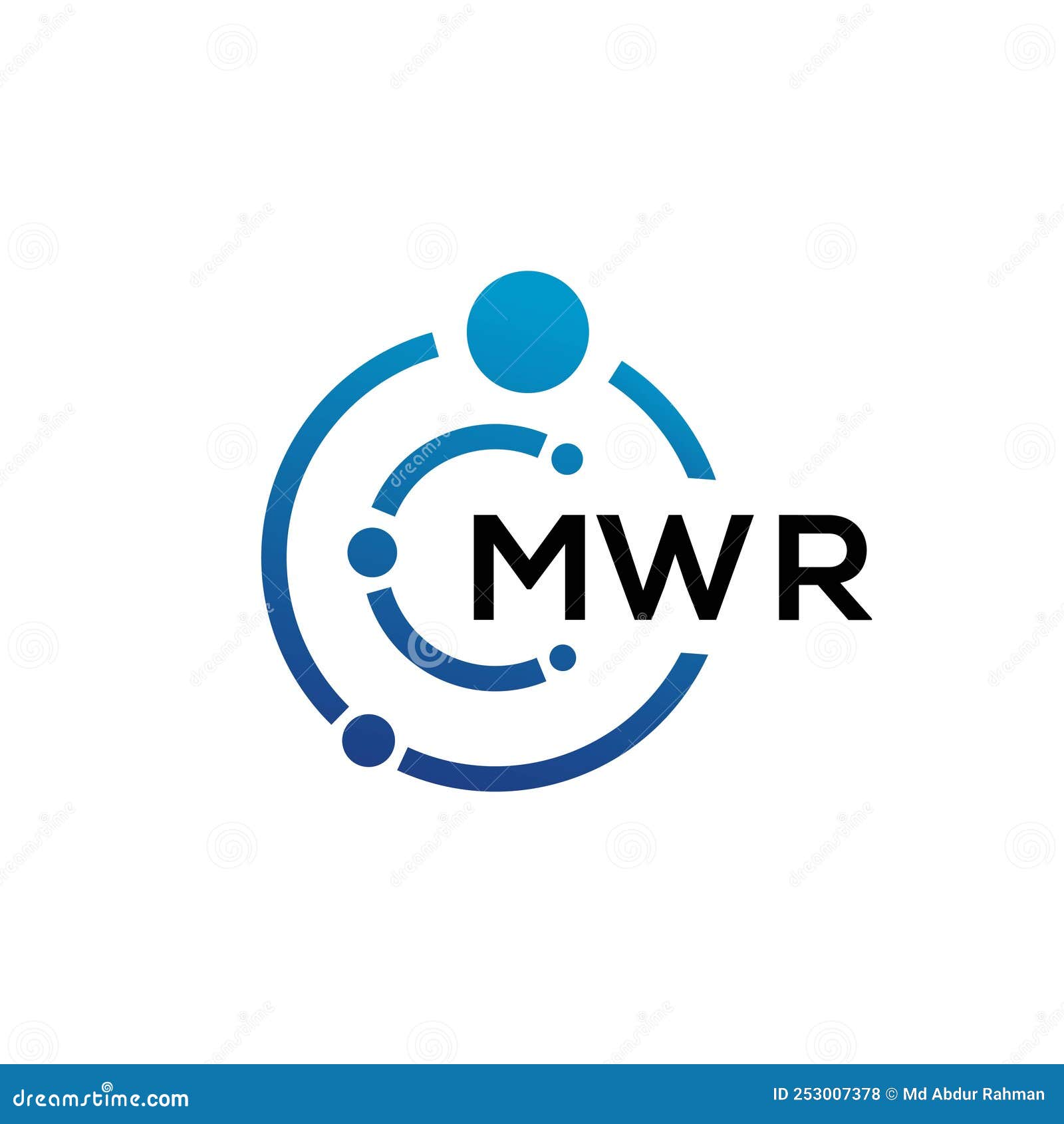 MWR Letter Technology Logo Design on White Background. MWR Creative ...