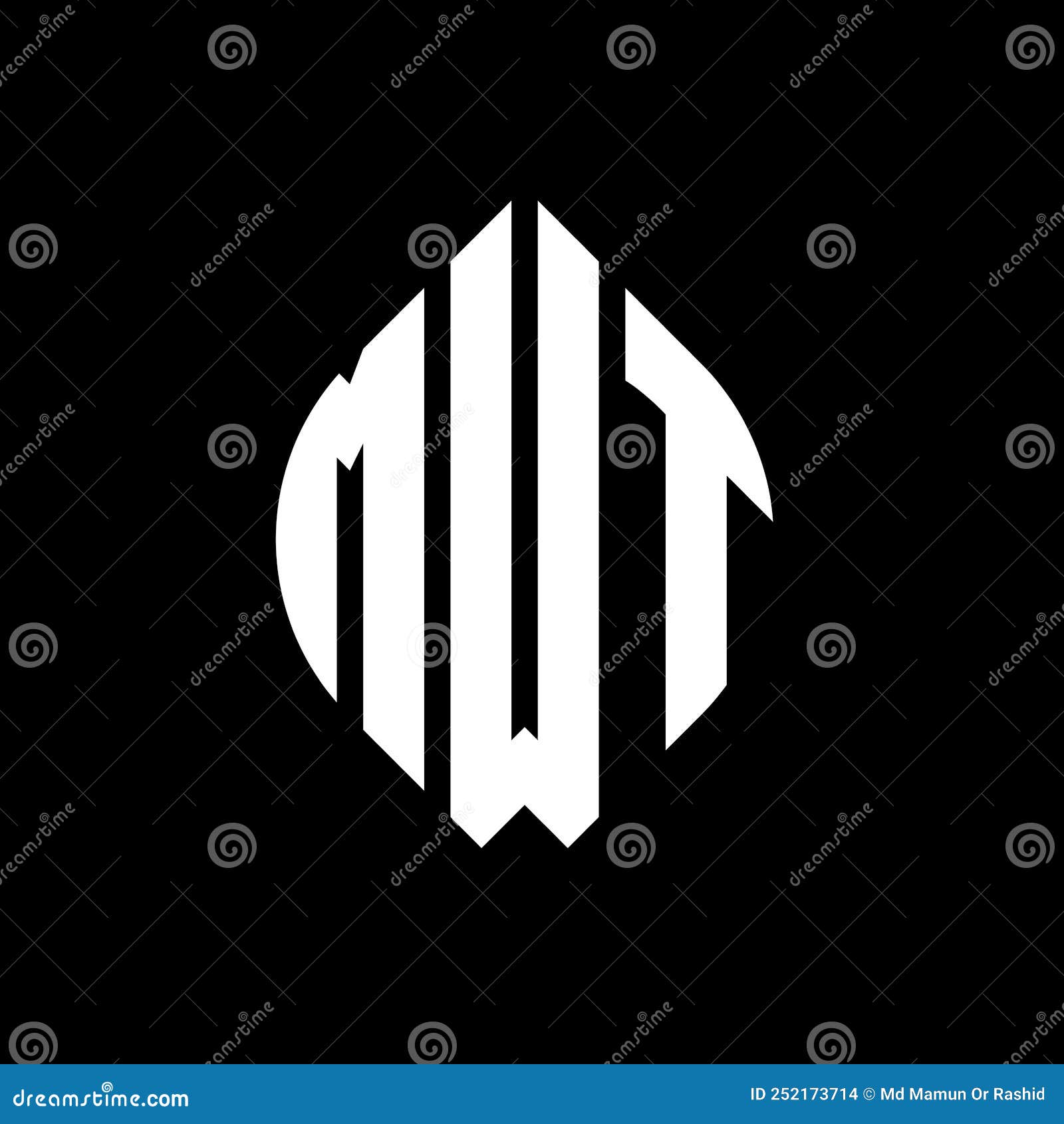 MWT Circle Letter Logo Design with Circle and Ellipse Shape. MWT ...