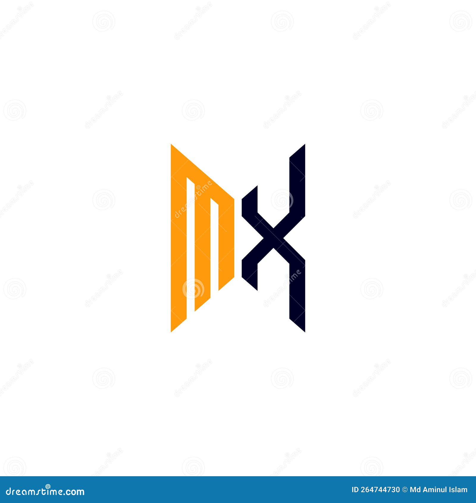 MX Letter Logo Creative Design with Vector Graphic, Stock Vector ...