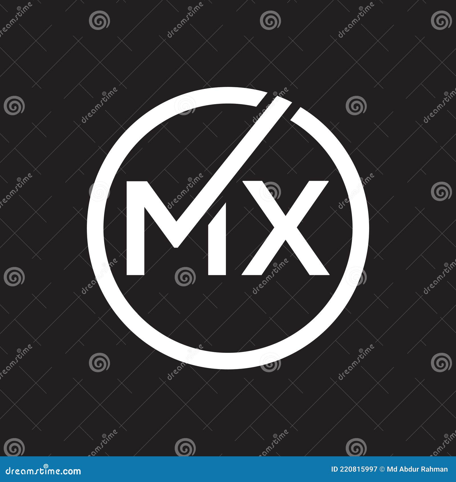 MX Letter Logo Design on Black Background.MX Creative Initials Letter ...