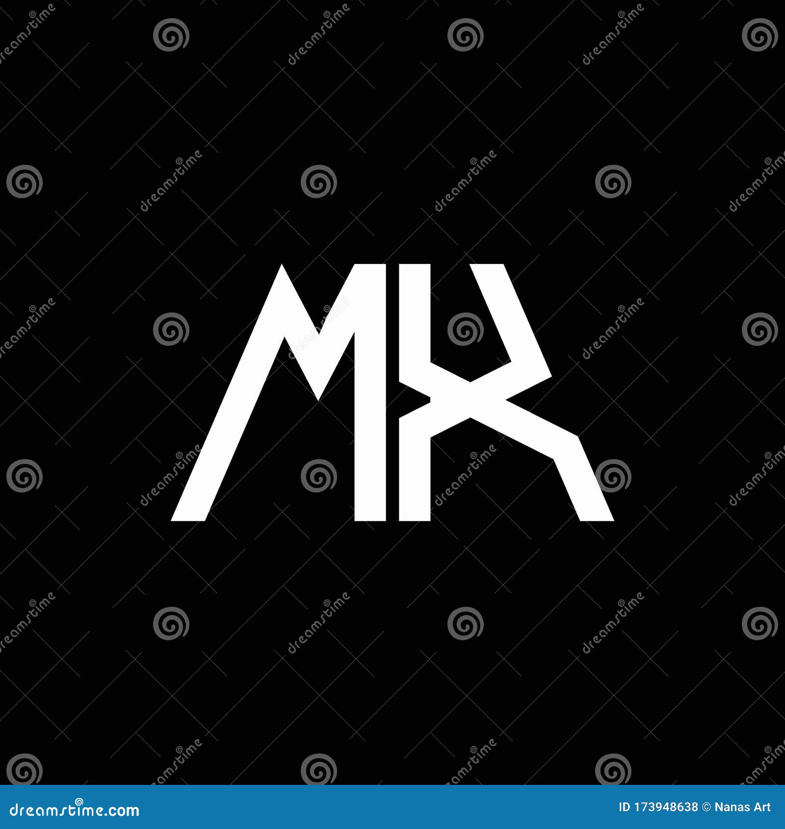 MX Logo Abstract Monogram Isolated on Black Background Stock Vector ...