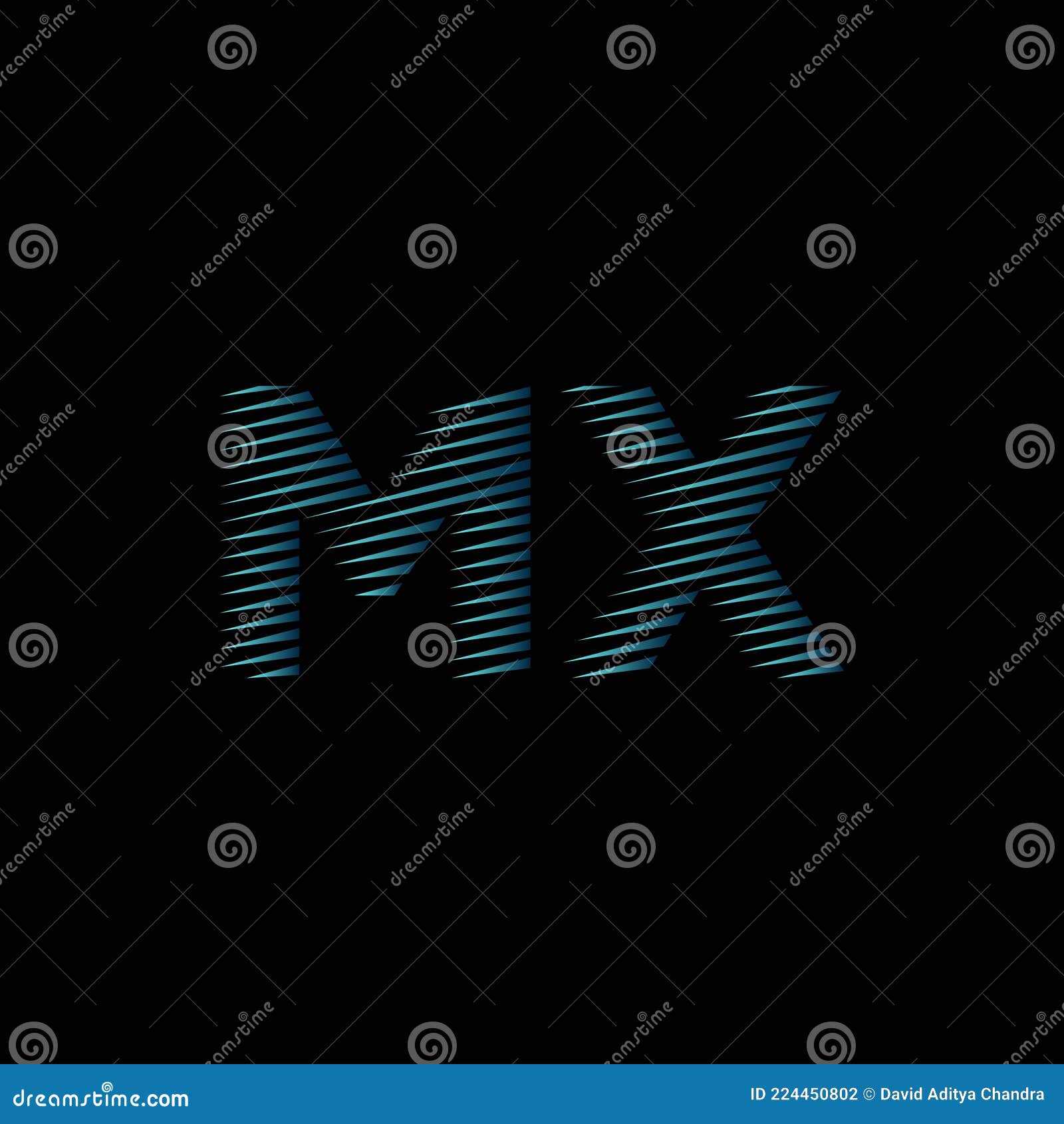 MX Monogram Lines Style Blue Light Vector Stock Vector - Illustration ...