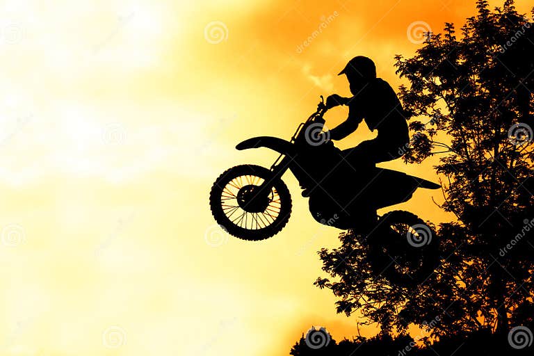 MX rider silhouette stock image. Image of jump, helmet - 18988277