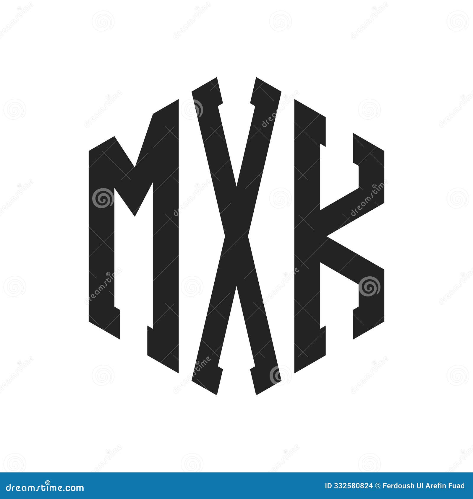 MXK Logo Design. Initial Letter MXK Monogram Logo Using Hexagon Shape ...