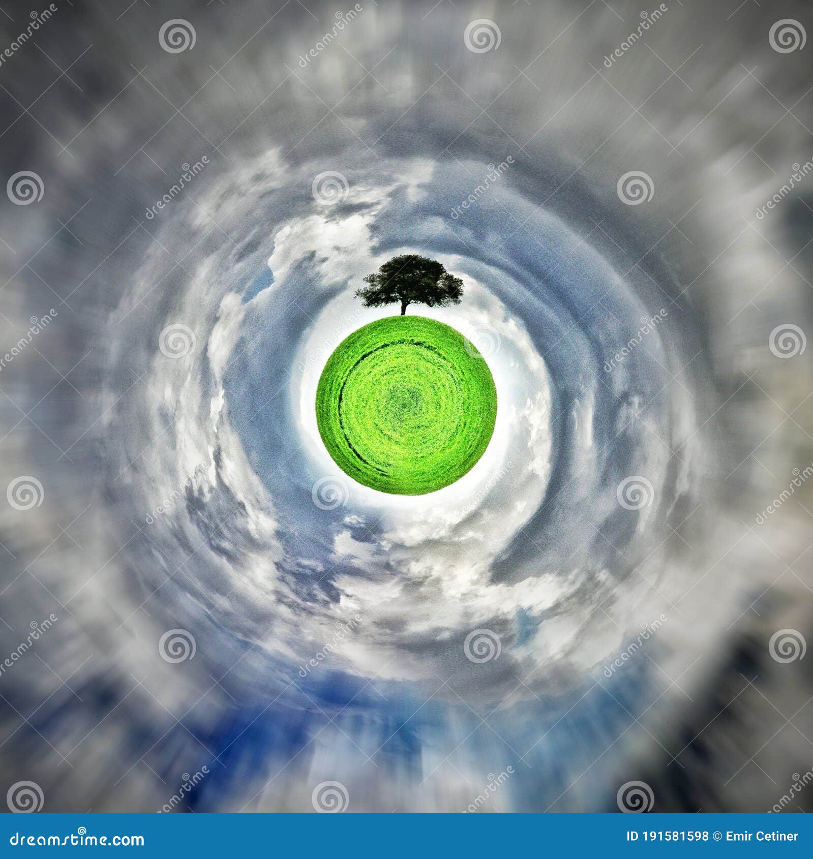 My Alone Tree and Little Earth Stock Photo - Image of space, water ...