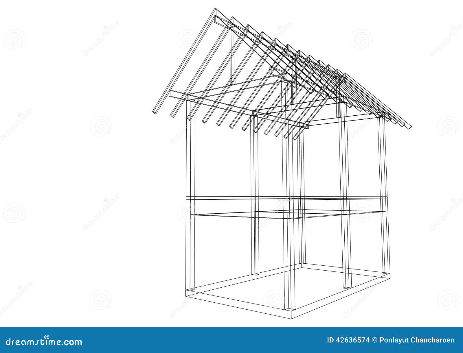 My Artwork Drawing Roof Structure House Stock Vector - Illustration of ...