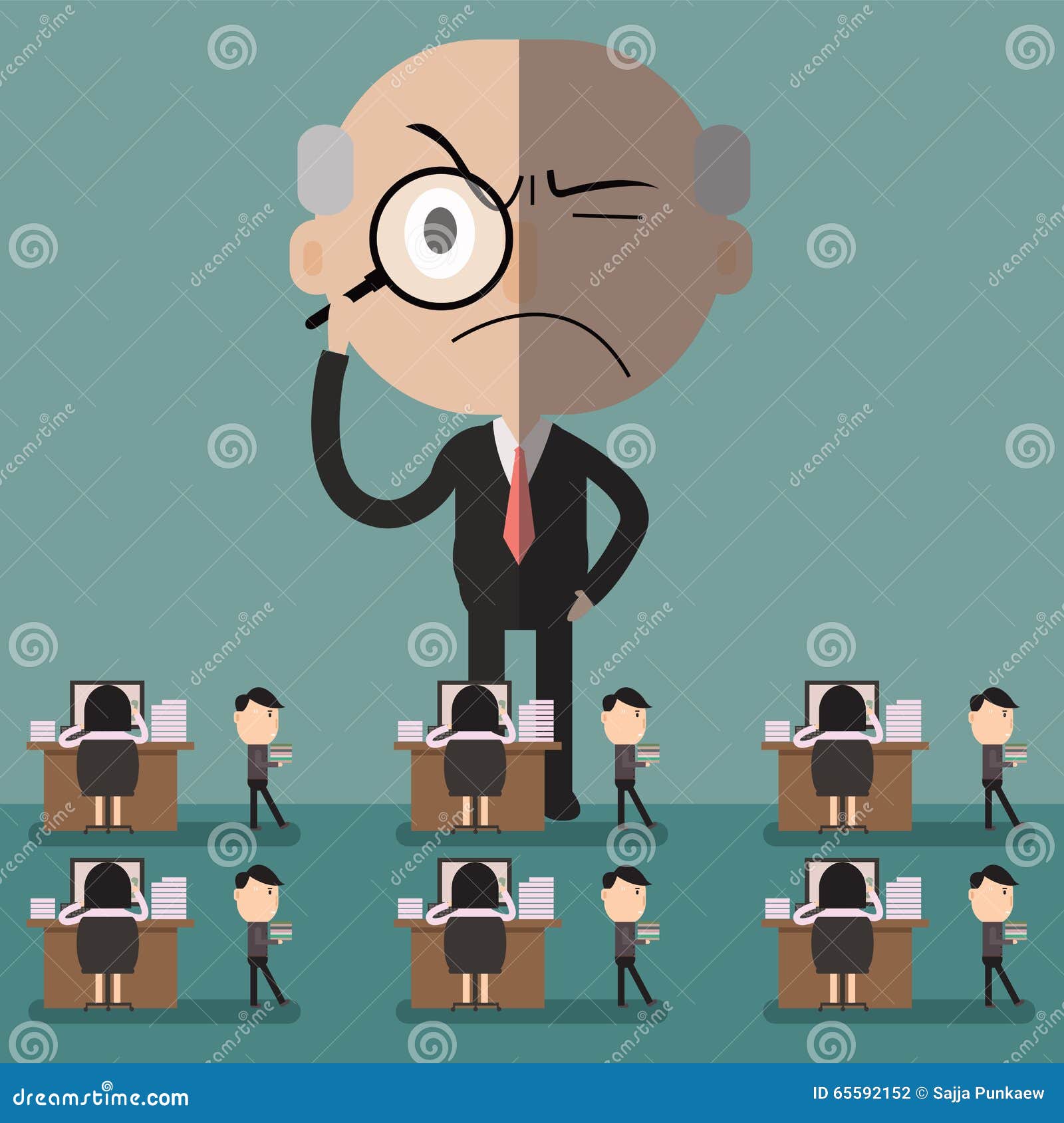 My boss strict stock vector. Illustration of secretary - 65592152