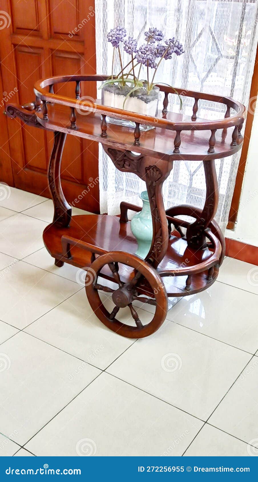 My Classic Style Wooden Service Trolley Stock Image - Image of classic ...