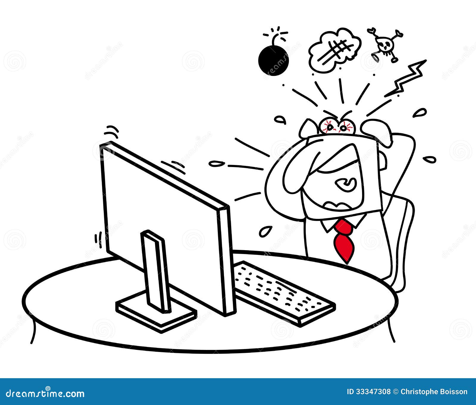 My Computer Makes Me Crazy. Stock Vector - Illustration of nervousness ...