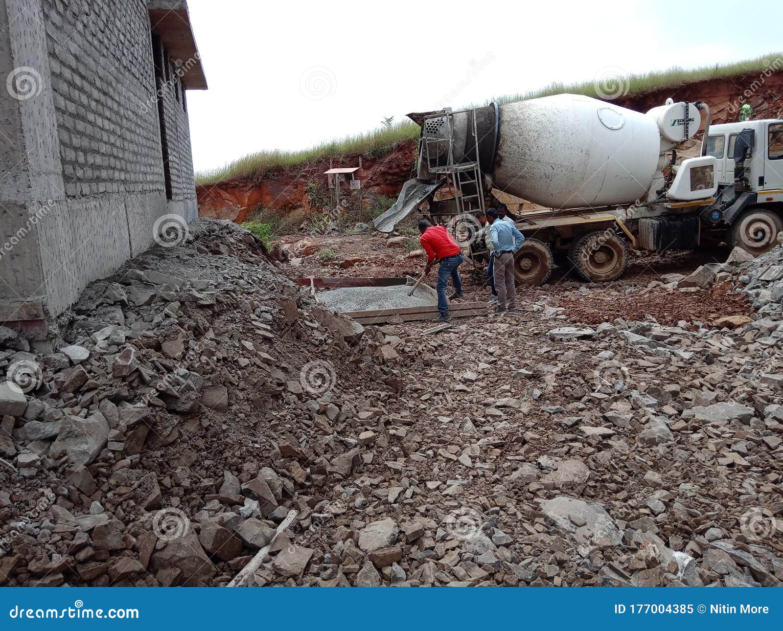 At My Construction Site Concrete Activity Started with Transit Mixer ...