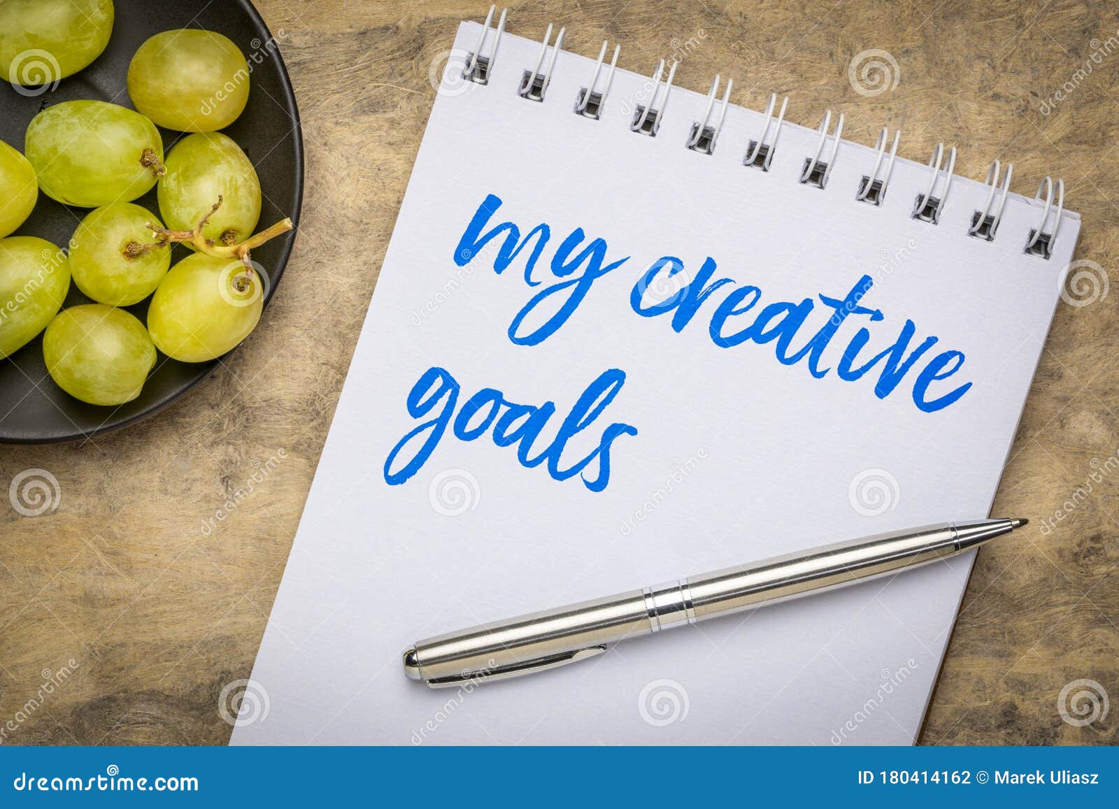 My Creative Goals Note in a Sketchbook Stock Photo - Image of note ...