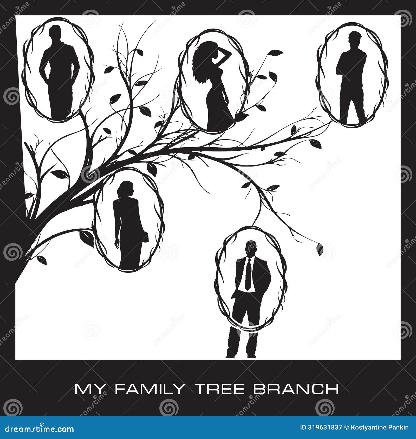 My Family Tree Branch stock vector. Illustration of relationships ...