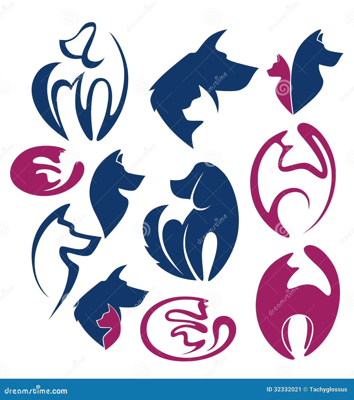 My Favorite Pets, Vector Collection of Animals Sym Stock Vector ...