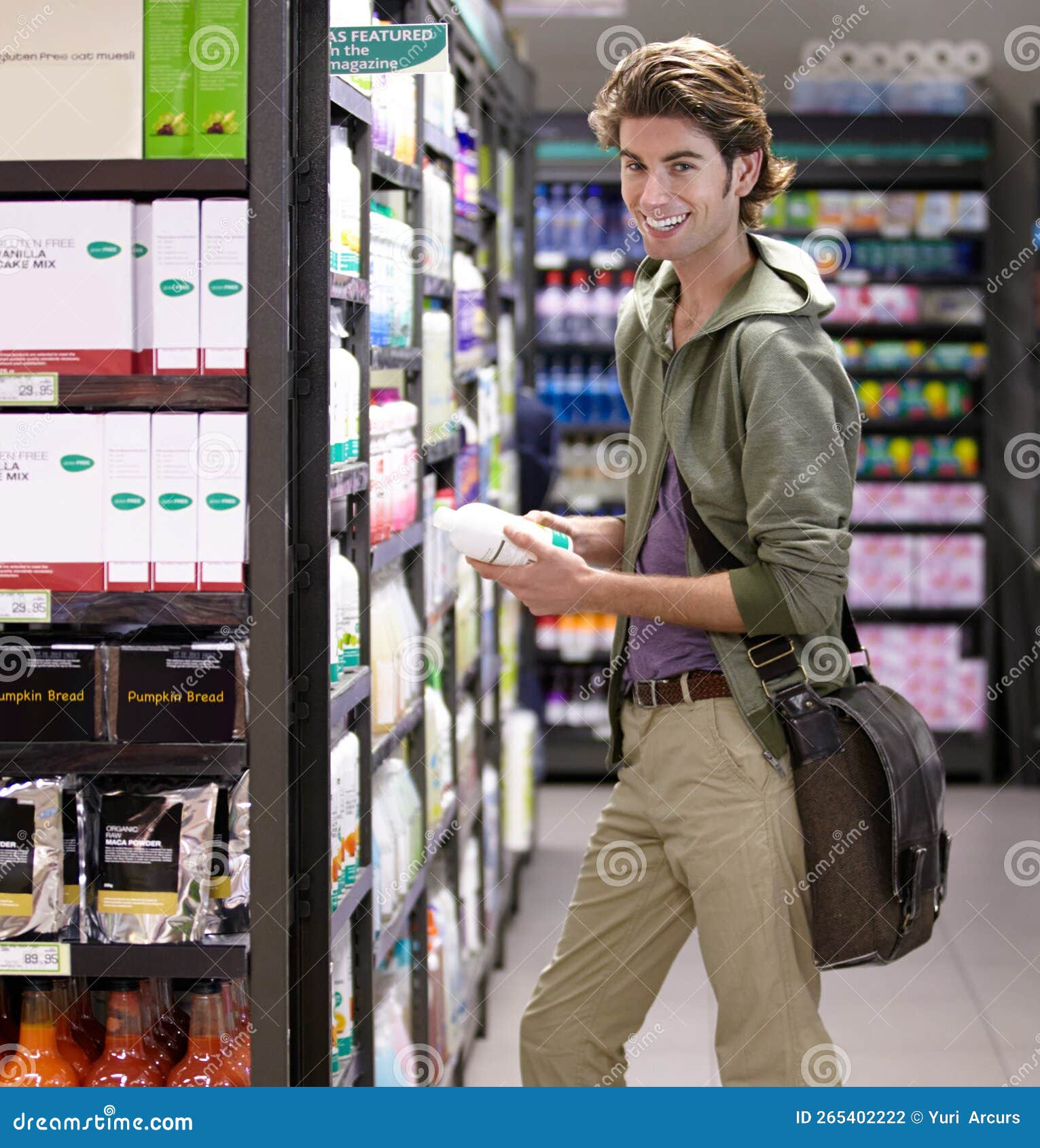 This is My Favourite Store. a Young Man Checking a Certain Product ...