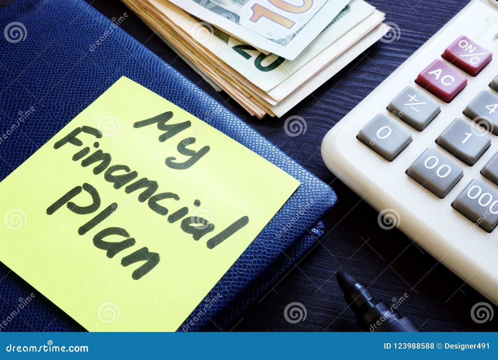 My Financial Plan Written on a Memo Stick. Stock Photo - Image of ...