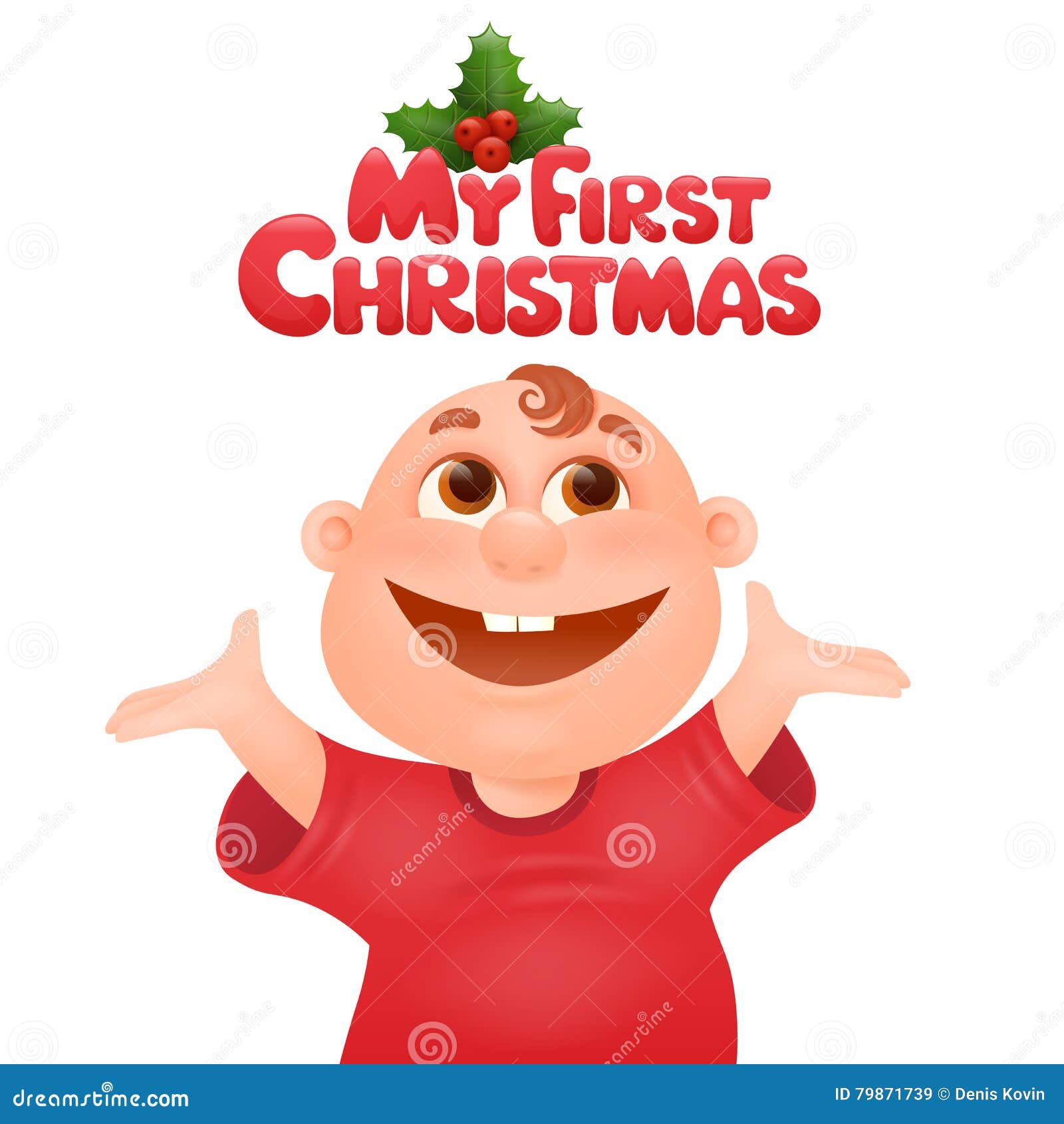 My First Christmas Birthday Card Template Stock Illustration ...