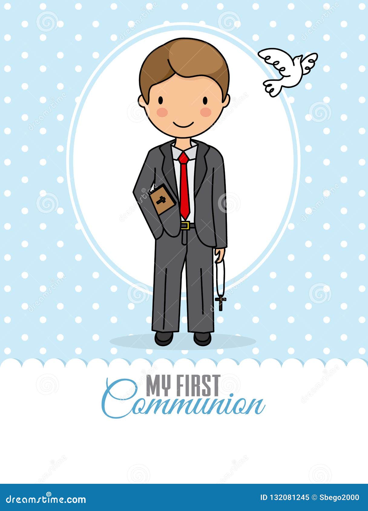 My first communion boy stock vector. Illustration of communion - 132081245