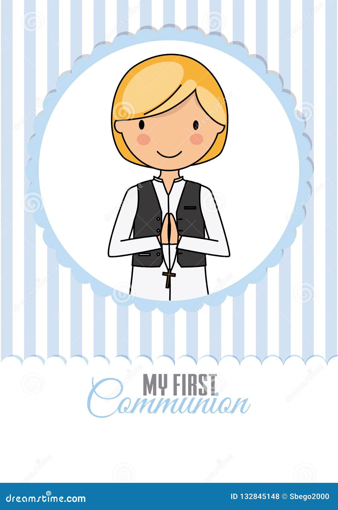 My first communion boy stock vector. Illustration of flower - 132845148