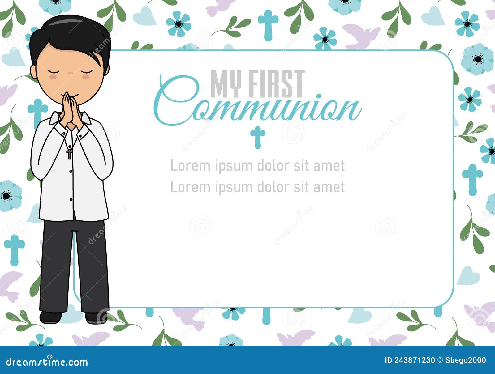 My First Communion Boy. Praying Boy Stock Vector - Illustration of ...