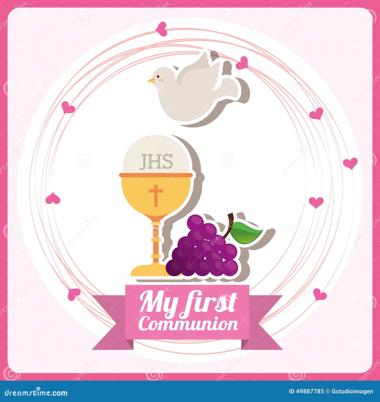 My first communion stock vector. Illustration of golden - 49887785