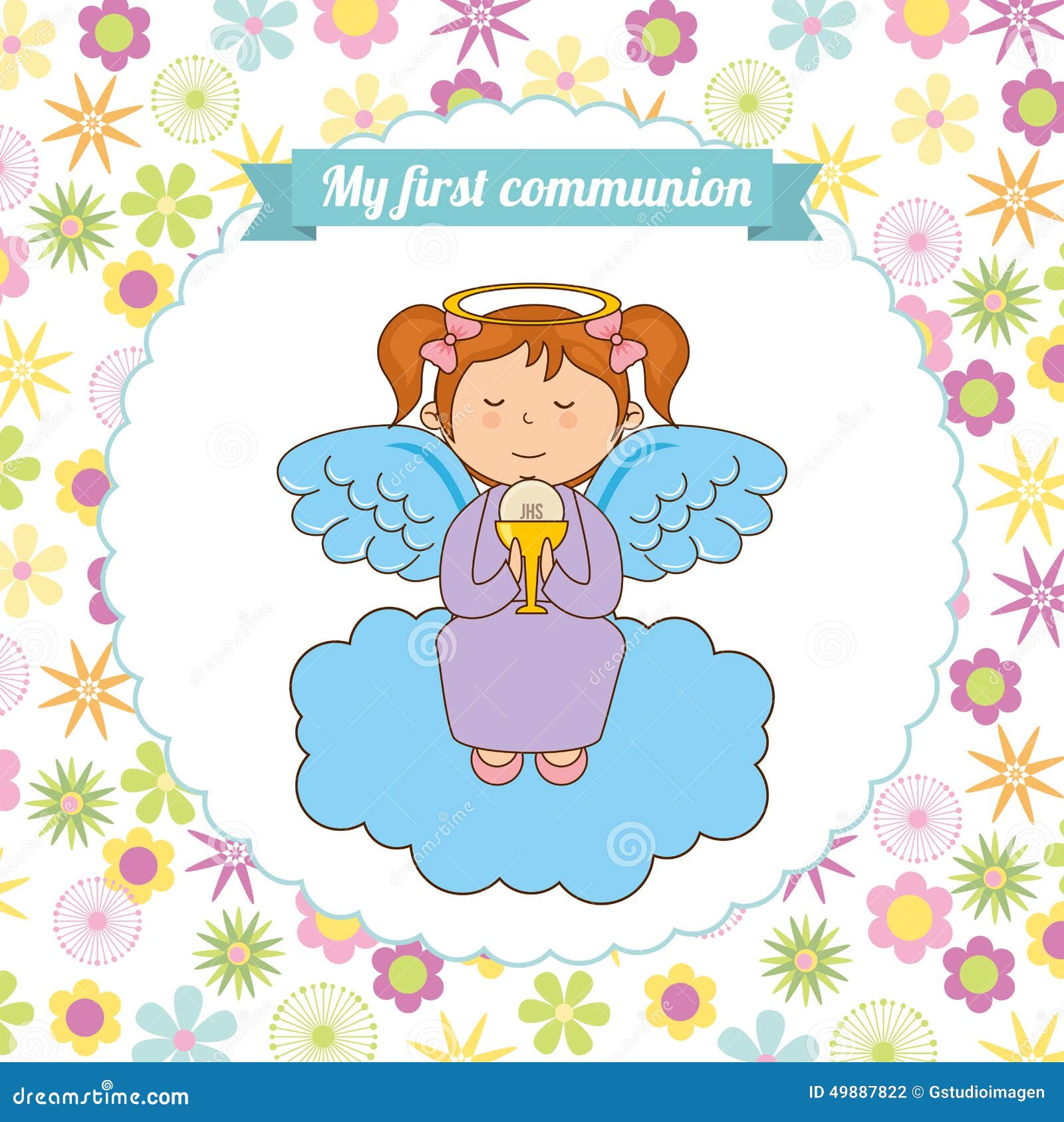 My first communion stock vector. Illustration of invitation - 49887822
