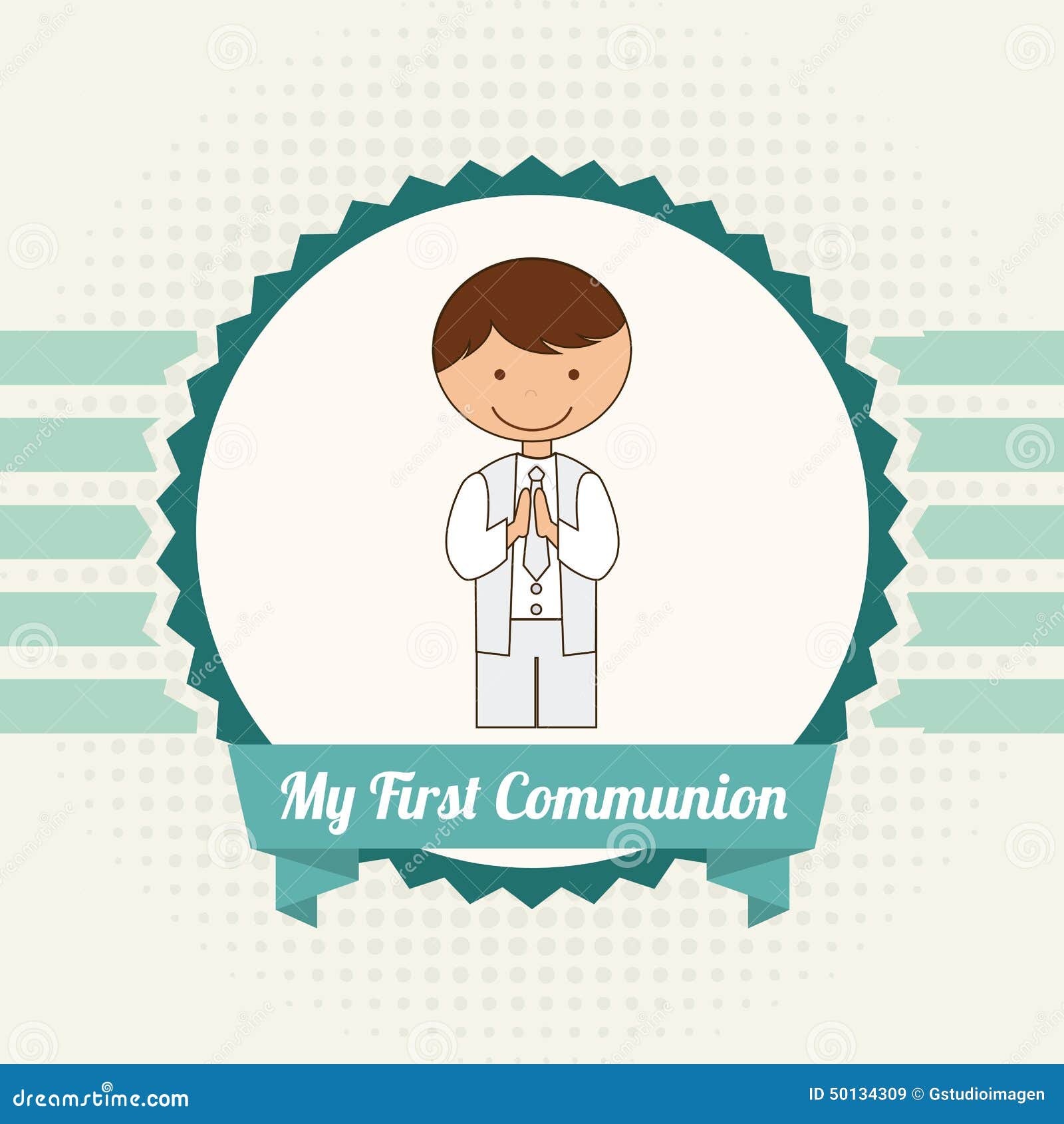 My first communion stock vector. Illustration of ribbon - 50134309