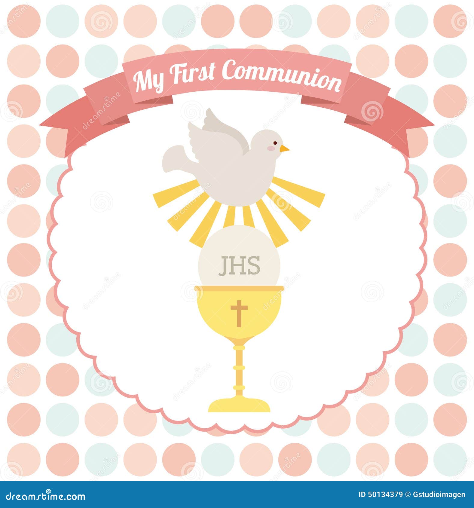My first communion stock vector. Illustration of cross - 50134379