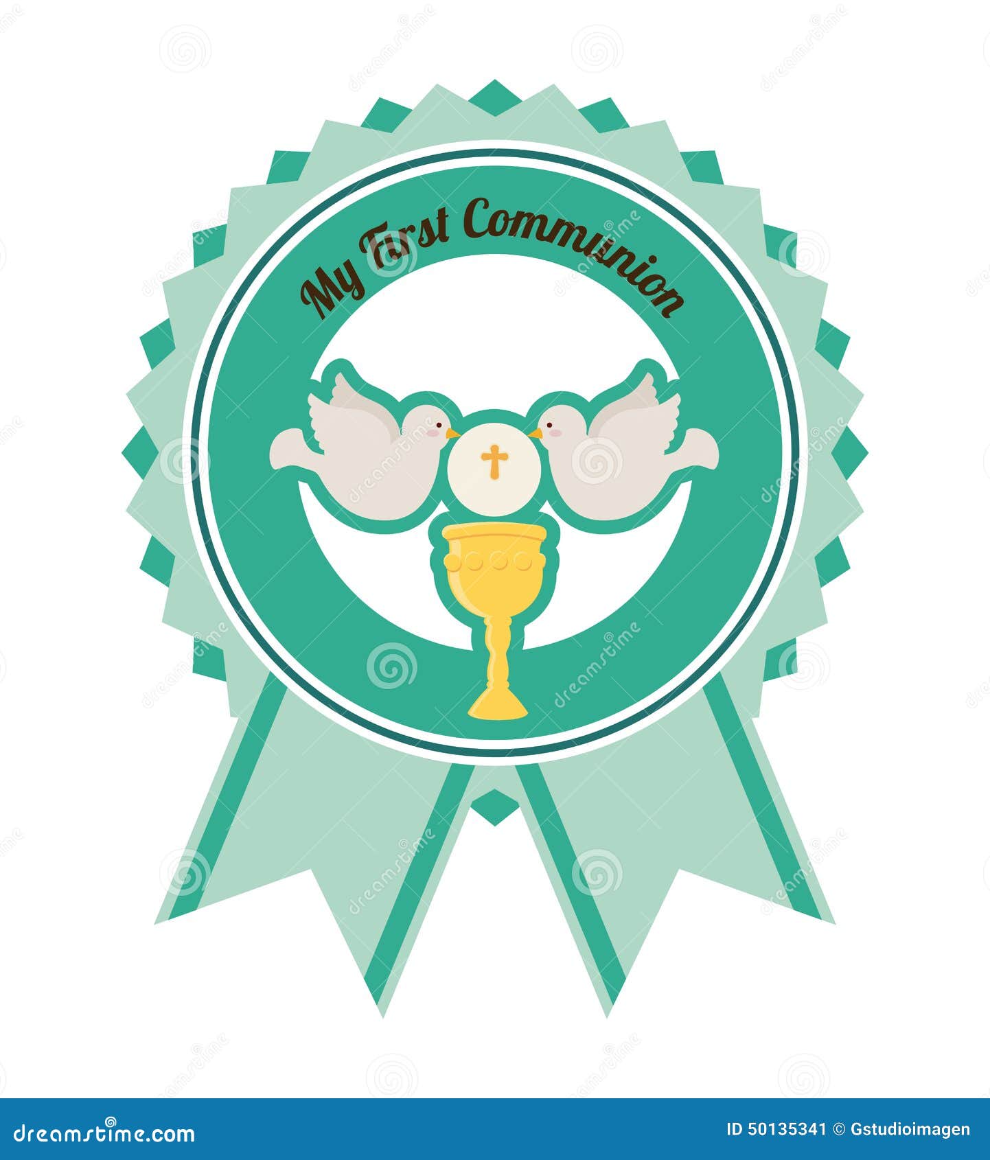 My first communion stock vector. Illustration of ribbon - 50135341