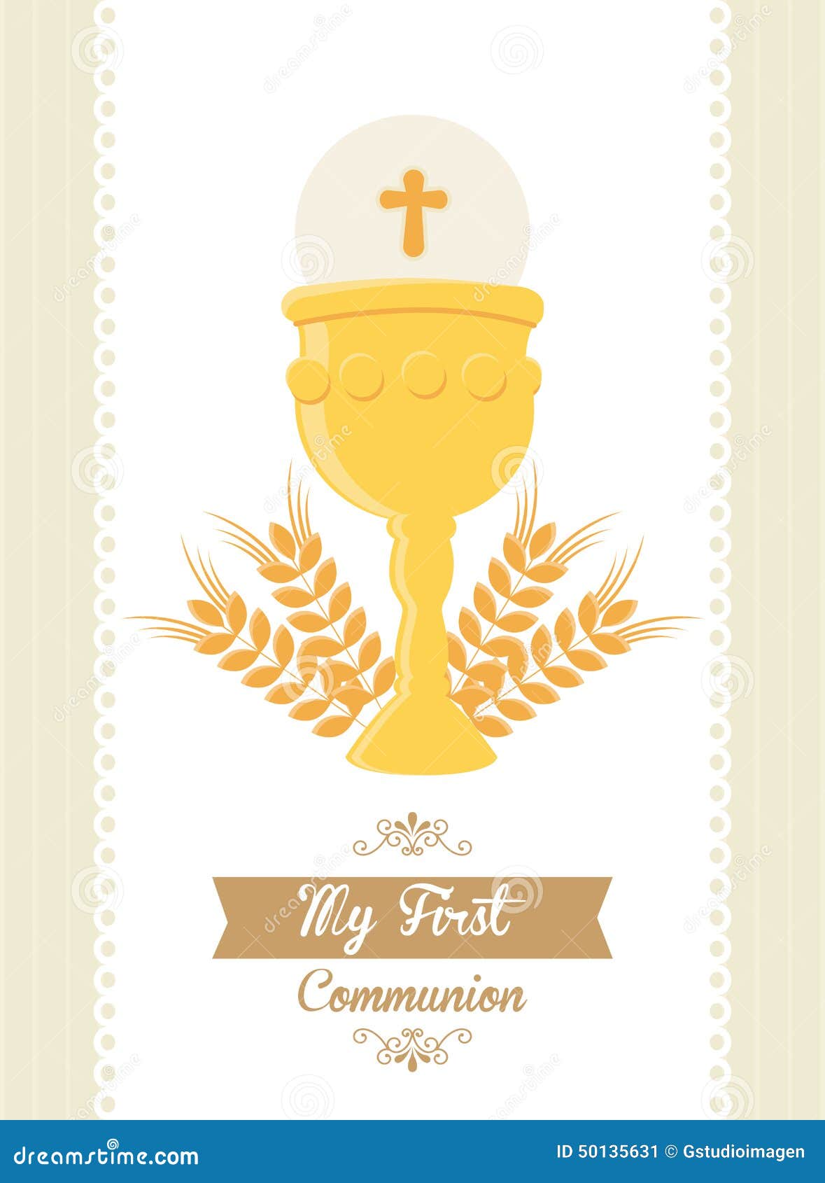 First Holy Communion Invitation Stock Illustration | CartoonDealer.com ...