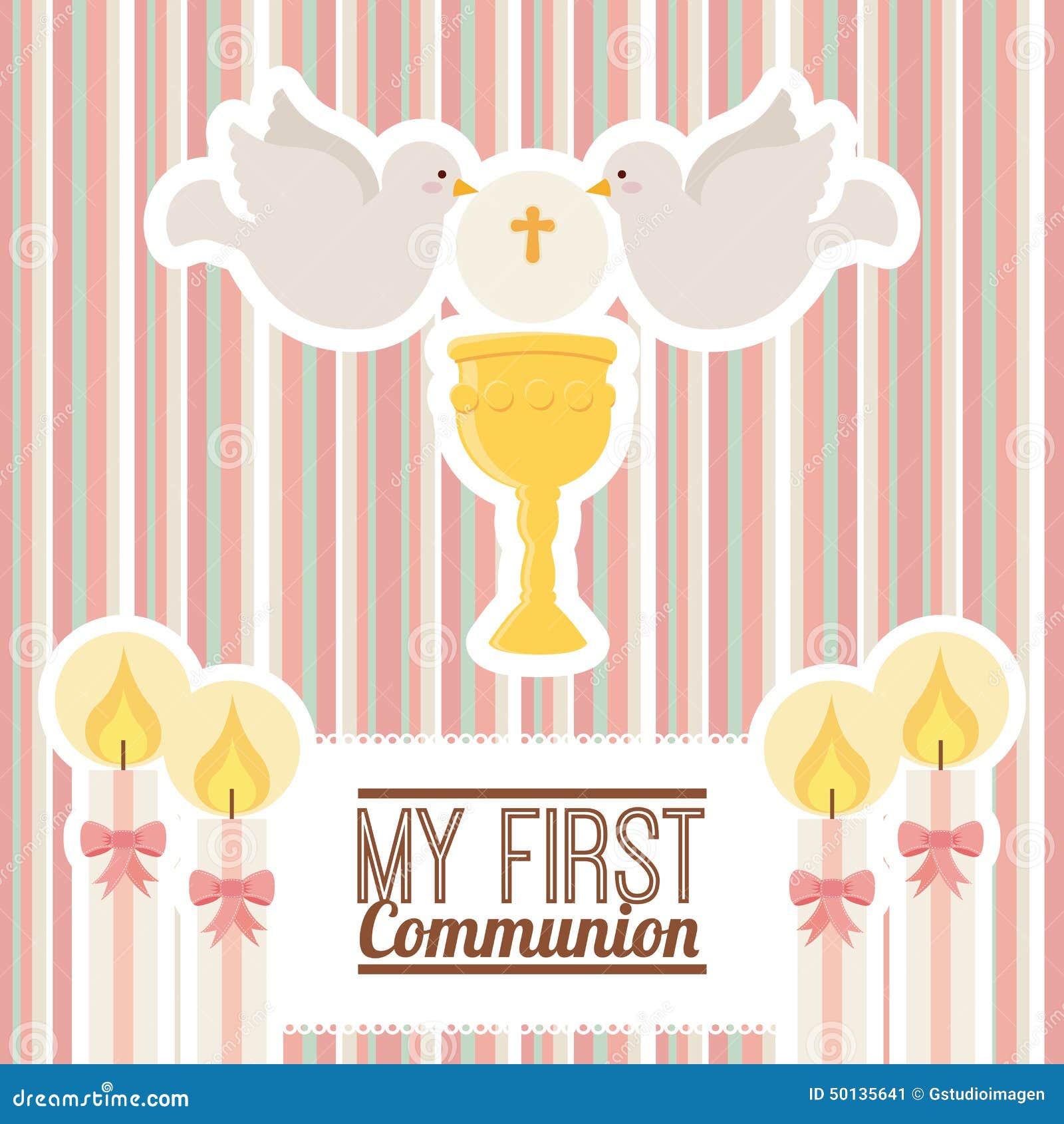 My first communion stock vector. Illustration of reminder - 50135641