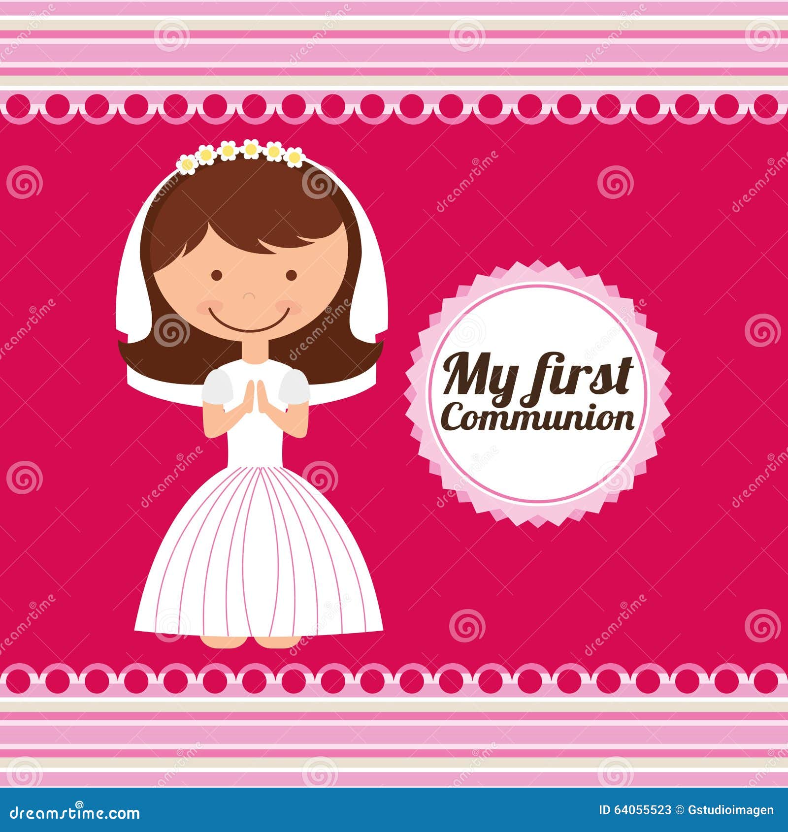 My first communion design stock vector. Illustration of smile - 64055523