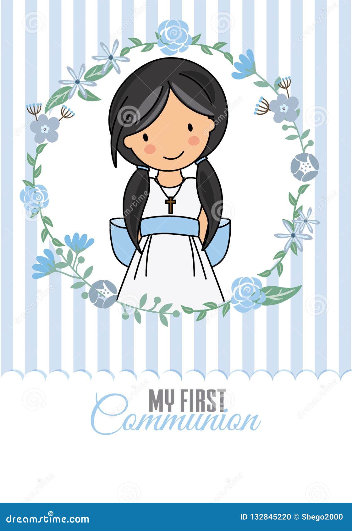 My first communion girl stock vector. Illustration of religion - 132845220