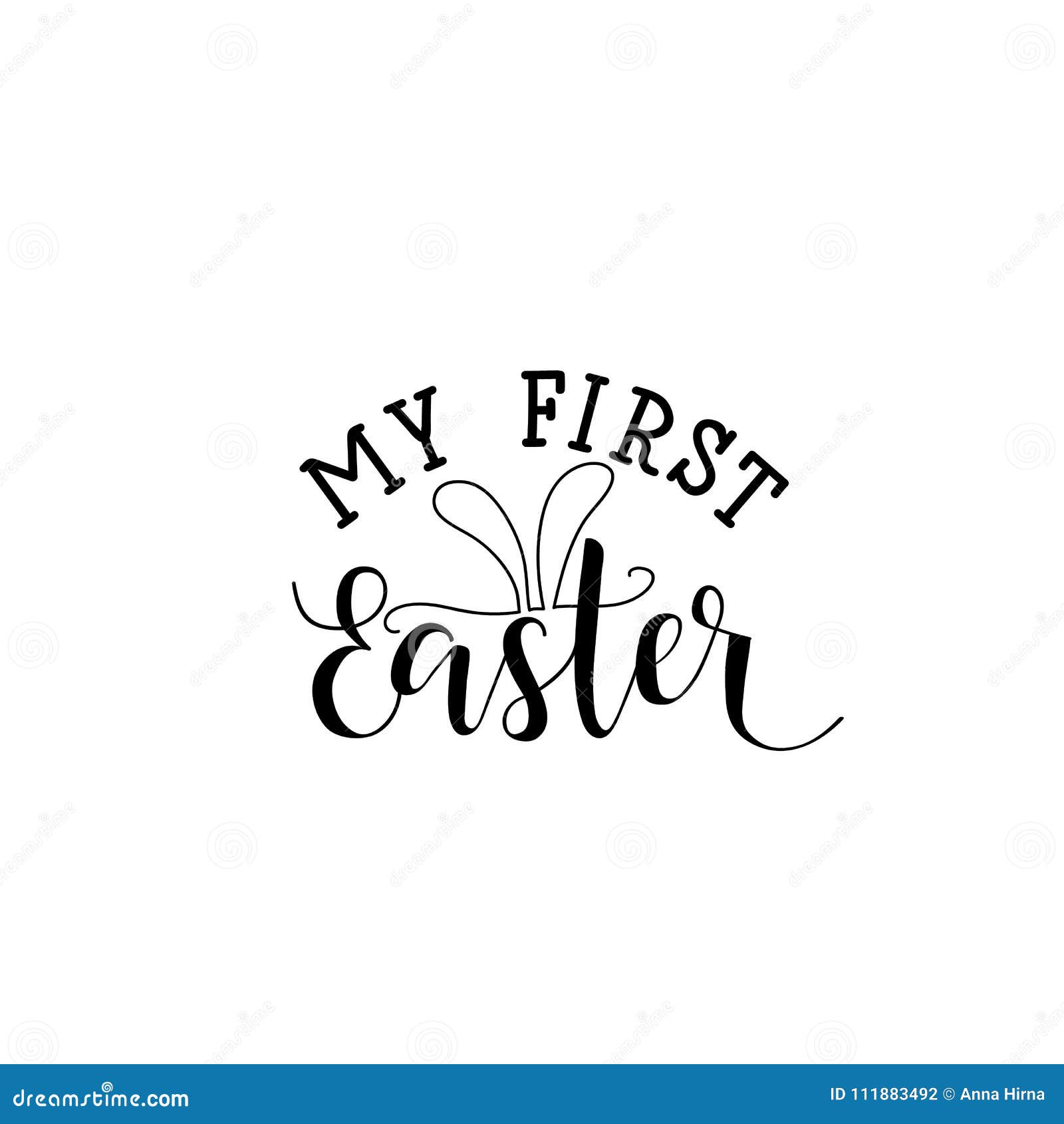 My First Easter. Modern Calligraphy Style Stock Illustration ...