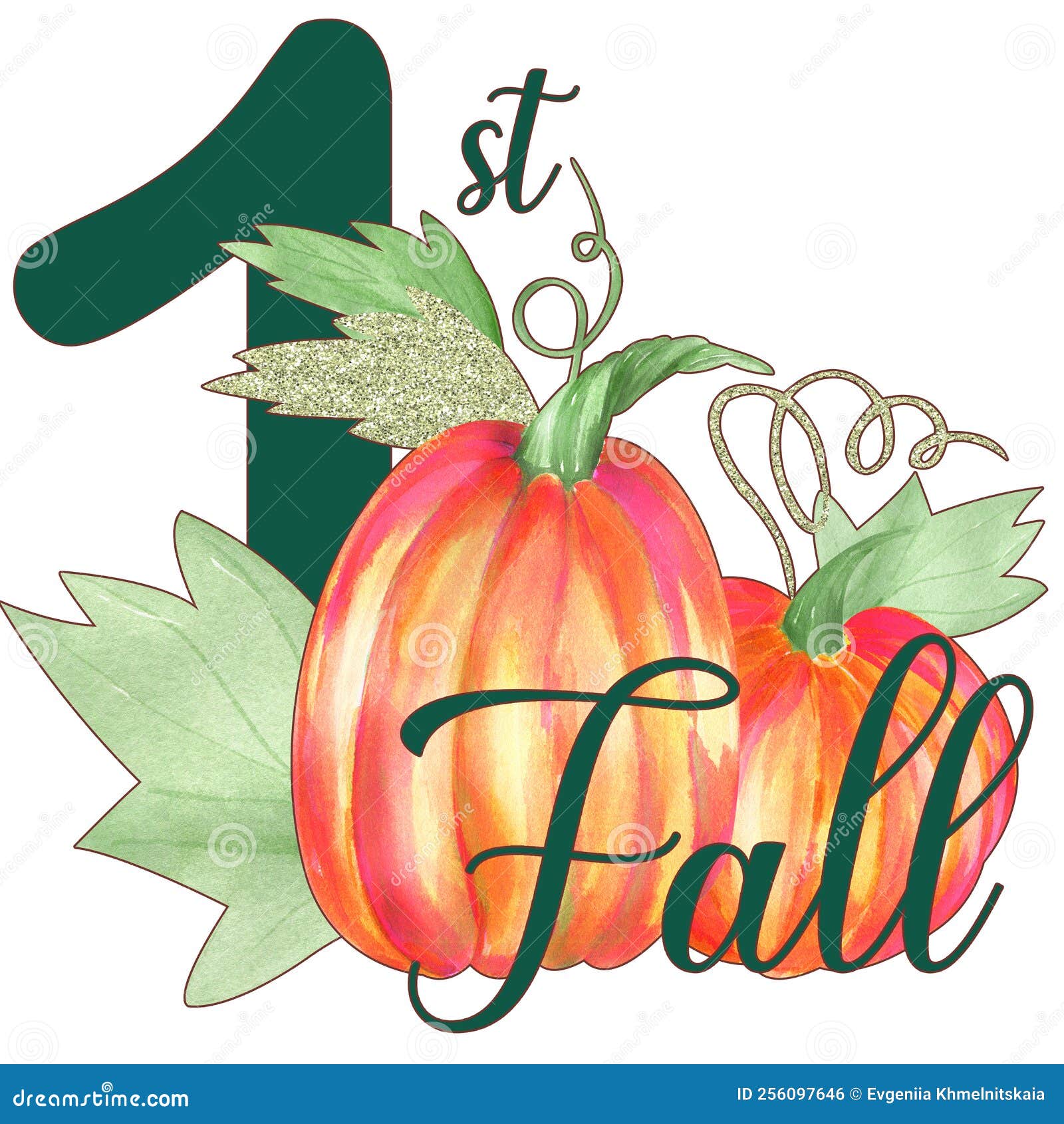 My First Fall. Autumn Pumpkin Illustration Stock Illustration ...