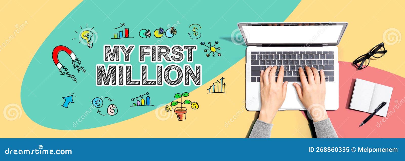 My First Million with Person Using a Laptop Stock Image - Image of ...