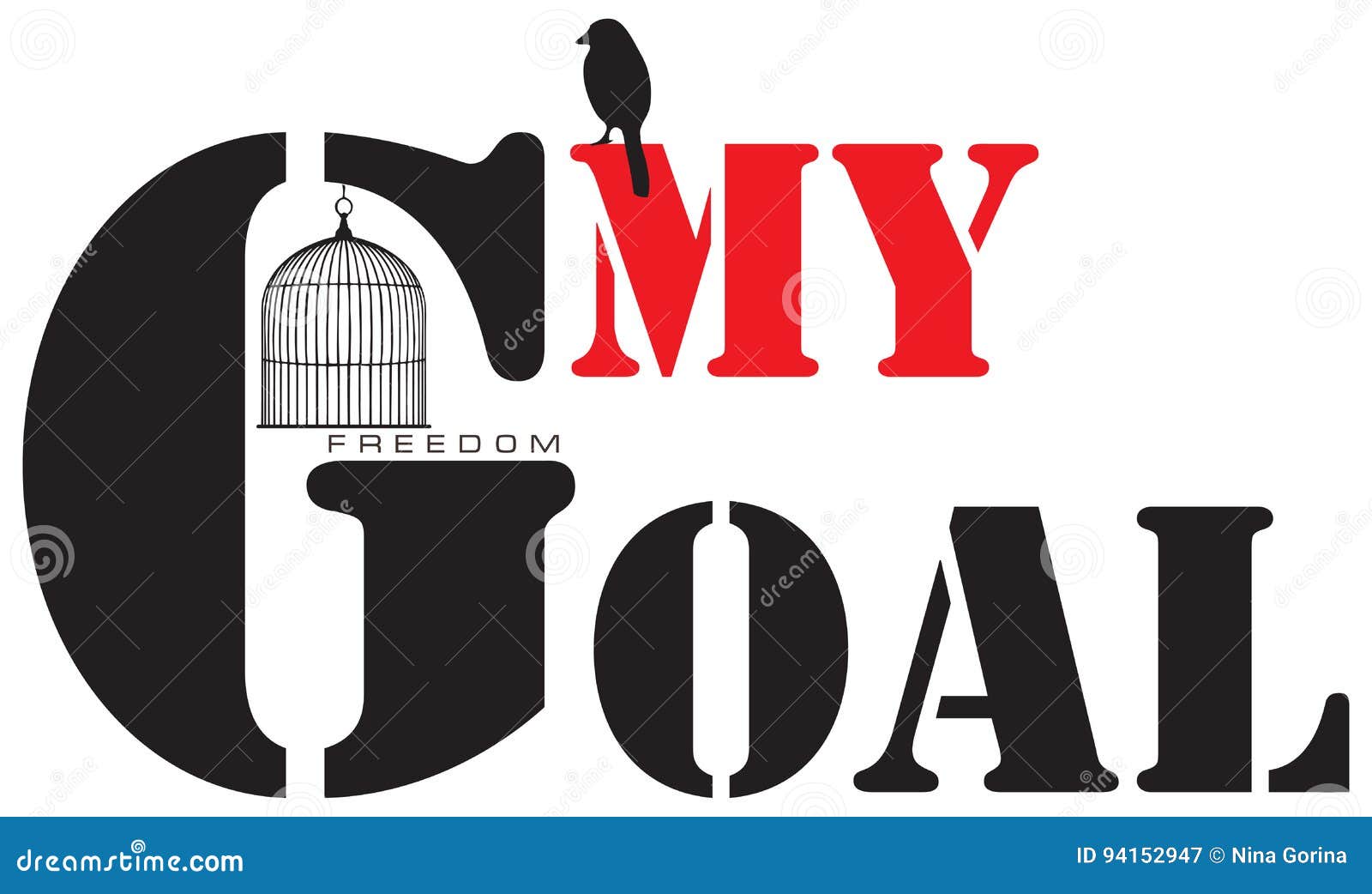 My goal is freedom stock vector. Illustration of flying - 94152947