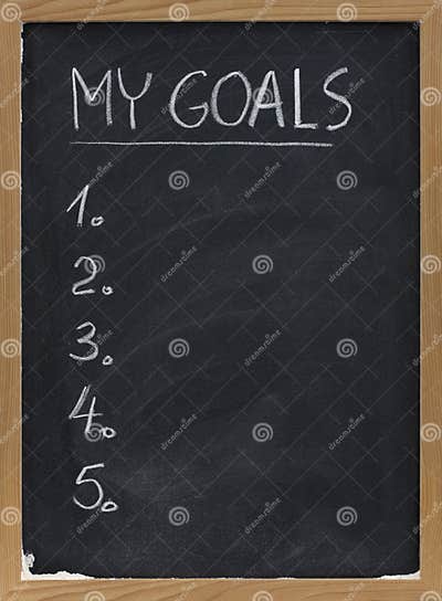 My Goals List on Blackboard Stock Photo - Image of plan, chalkboard ...
