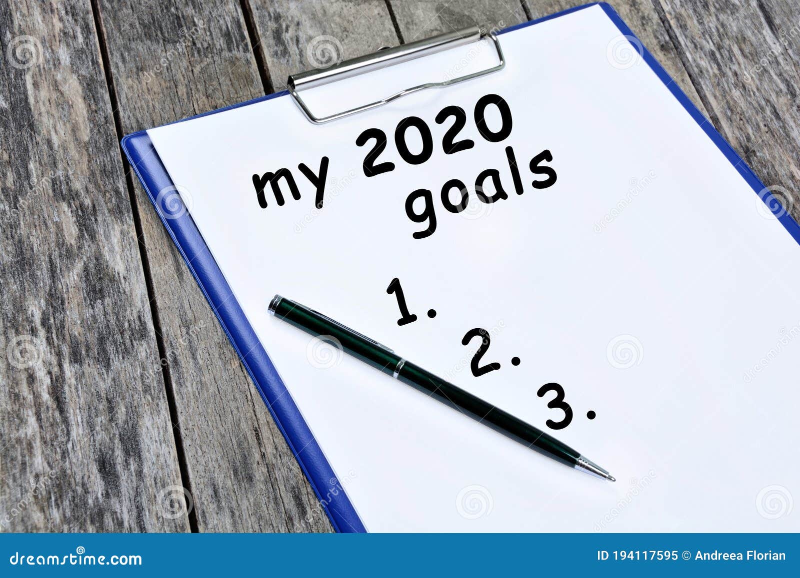 My 2020 Goals Words on White Paper Stock Image - Image of notification ...