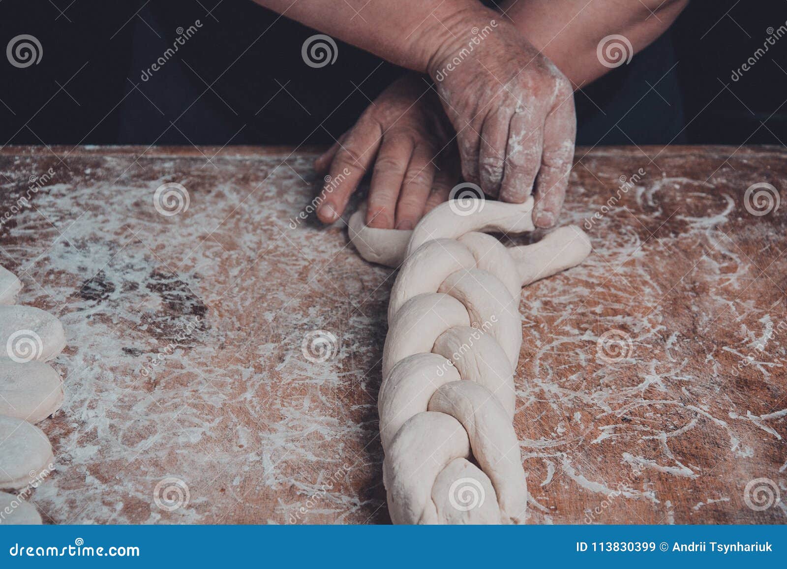 My Grandmother Makes a Raw Dough in a Scab for Baking Stock Image ...