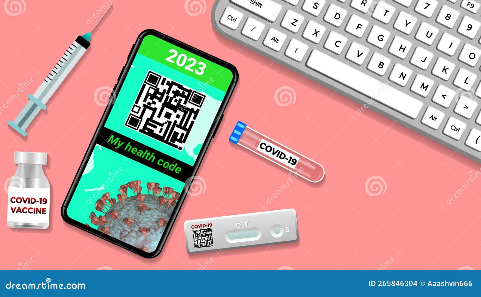 My Health Code in Mobile Concept Illustration Stock Illustration ...