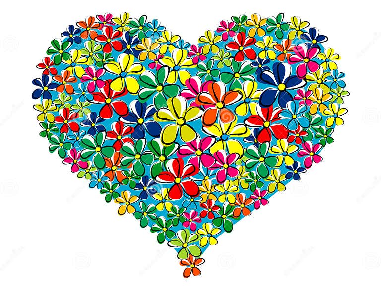 My heart at spring stock illustration. Illustration of gift - 12414946